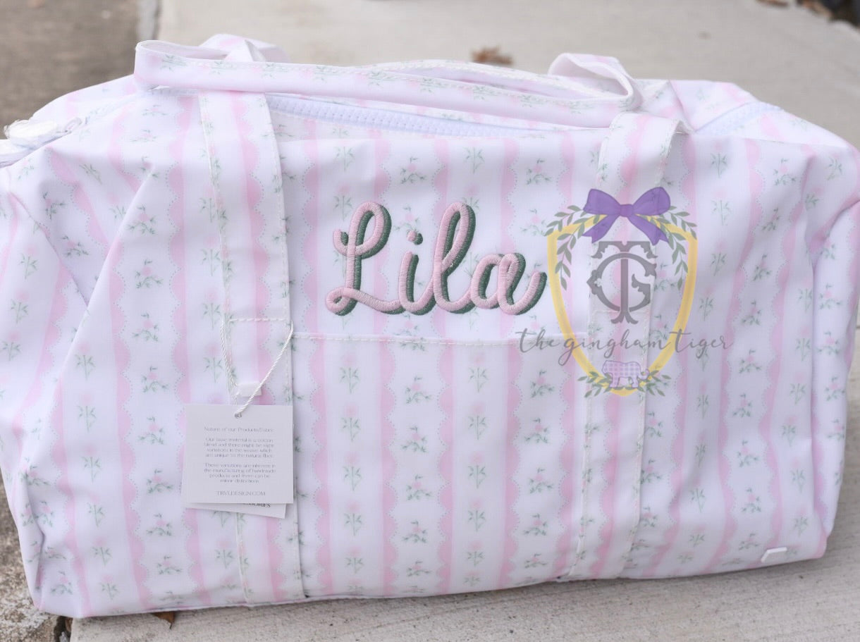 Pink Ribbon Floral Weekender Duffle -TRVL Design – The Gingham Tiger